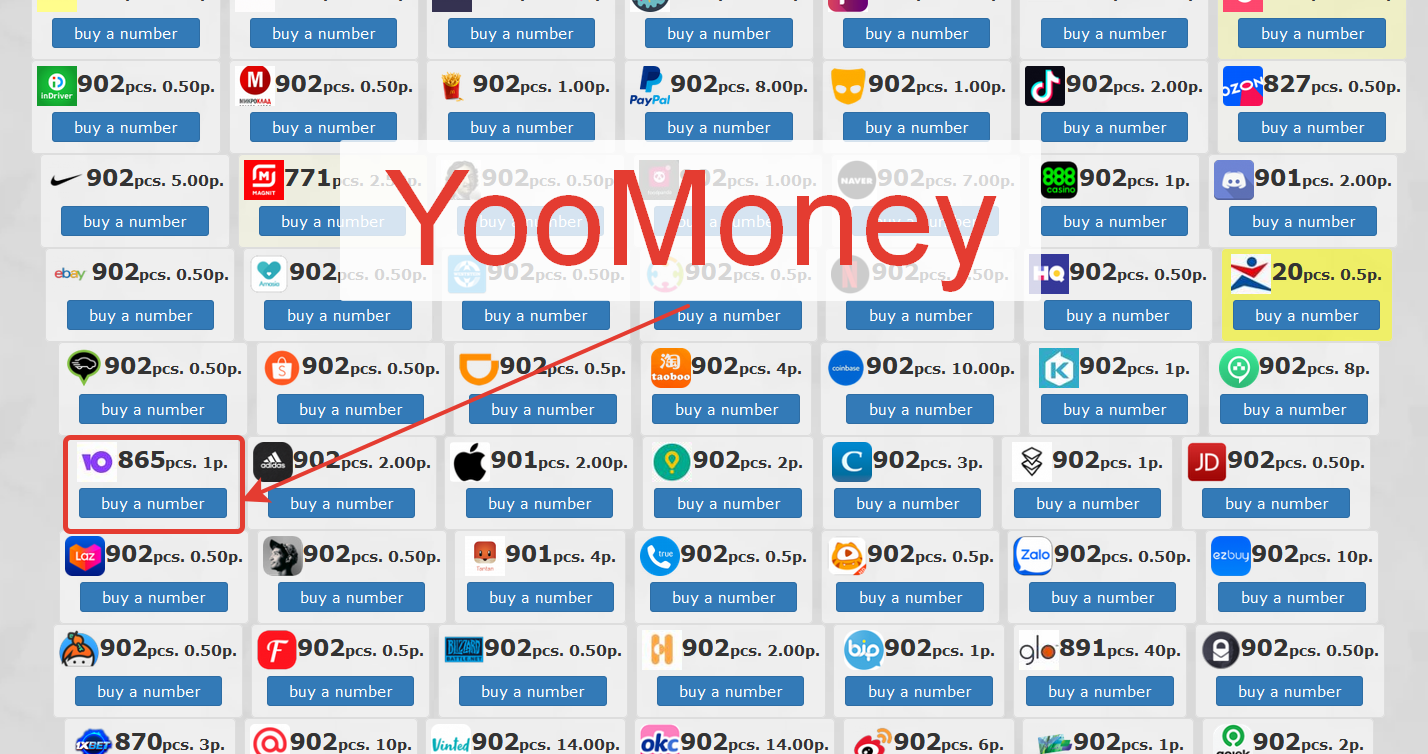 YooMoney registration without number
